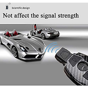 SANRILY 1Pcs Key Fob Cover for Mercedes-Benz A B S M Class AMG W176 W246 for Benz 2-Button Keyless Remote Keychain Holder ABS Protective Shell Soft Silicone Case Black