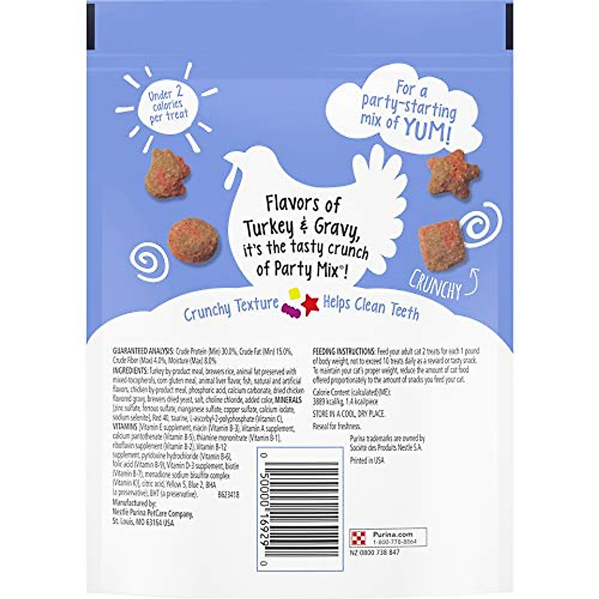 Friskies Party Mix Crunch Gravy-Licious Turkey & Gravy Treats (Pack of 2)