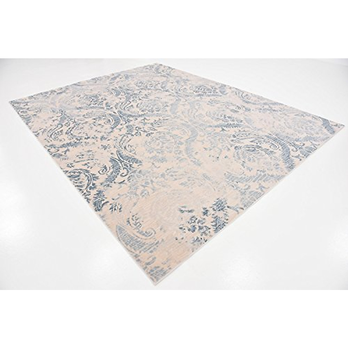 Unique Loom Paris Collection Pastel Tones Traditional Distressed Blue Area Rug (8' 0 x 10' 0)