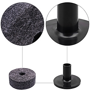 10PCS Cymbal Stand Felt Washer and 10PCS Plastic Drum Cymbal Stand Sleeves Replacement Grey