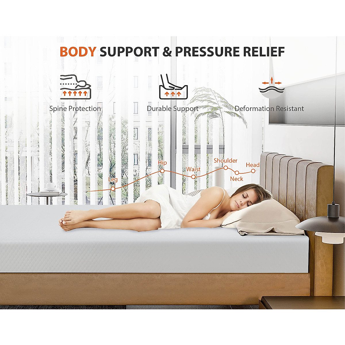 5/6/8/10/12 Inch King Mattress, Gel Memory Foam King Size Mattress Pad for Cool Sleep & Pressure Relief, Medium Firm Double Mattress Hybrid Mattress, CertiPUR-US Certified, Bed-in-a-Box (10 in, King)