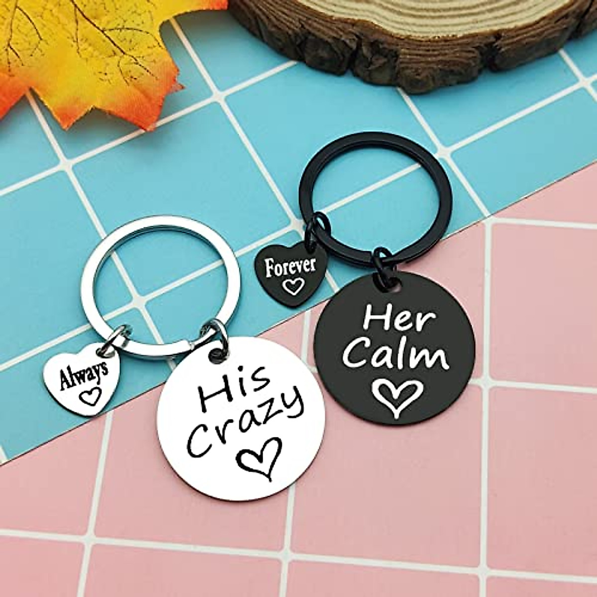 Funny Couple Gift for Boyfriend Girlfriend Anniversary Keychain Gift Relationship Gifts for Couples Keyring Jewelry to Husband Fiance Present from Wife Fiancee Valentine Birthday Anniversary