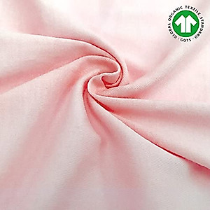 American Baby Company 100% Natural Organic Cotton Jersey Knit Fitted Contoured Changing Table Pad Cover, Pink, Soft Breathable, for Girls