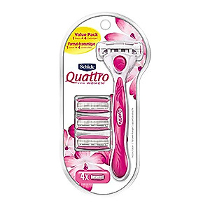 Schick Quattro for Women Value Pack with 1 Razor and 4 Razor Blade Refills