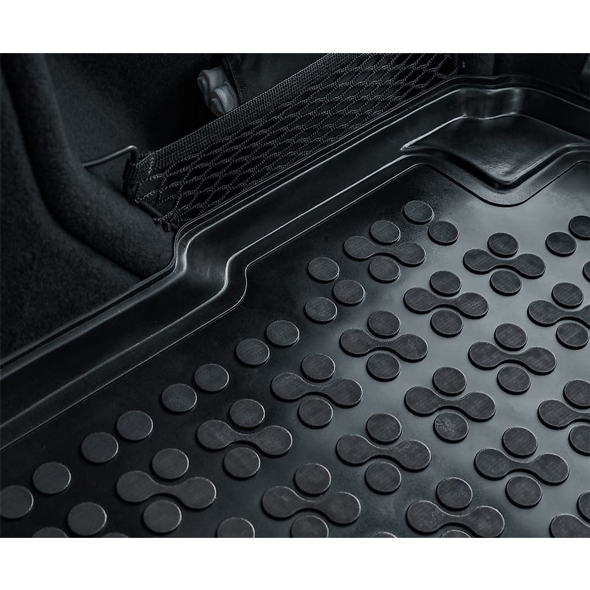 REZAW-PLAST Premium Trunk Mat Compatible with 2017-2024 Volvo S90 Cargo Mat/Sedan/All Weather Rear Rubber Floor Mat, Custom Fit, Tailored, Odorless, Car Accessories Black