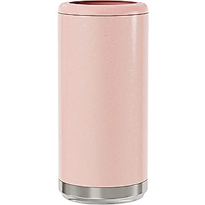 Maars Skinny Can Cooler for Slim Beer & Hard Seltzer | Stainless Steel 12oz, Double Wall Vacuum Insulated Drink Holder - Glitter Blush