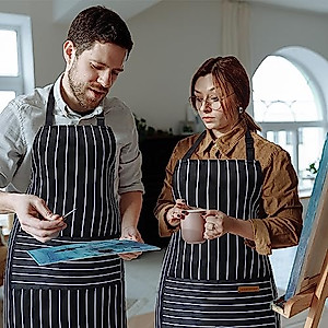 ATROPOS 2 Pieces Aprons for Women with Pockets, Aprons for Men, Womens Kitchen Apron, Cooking Apron Adjustable Bib Chef Apron(Unisex)