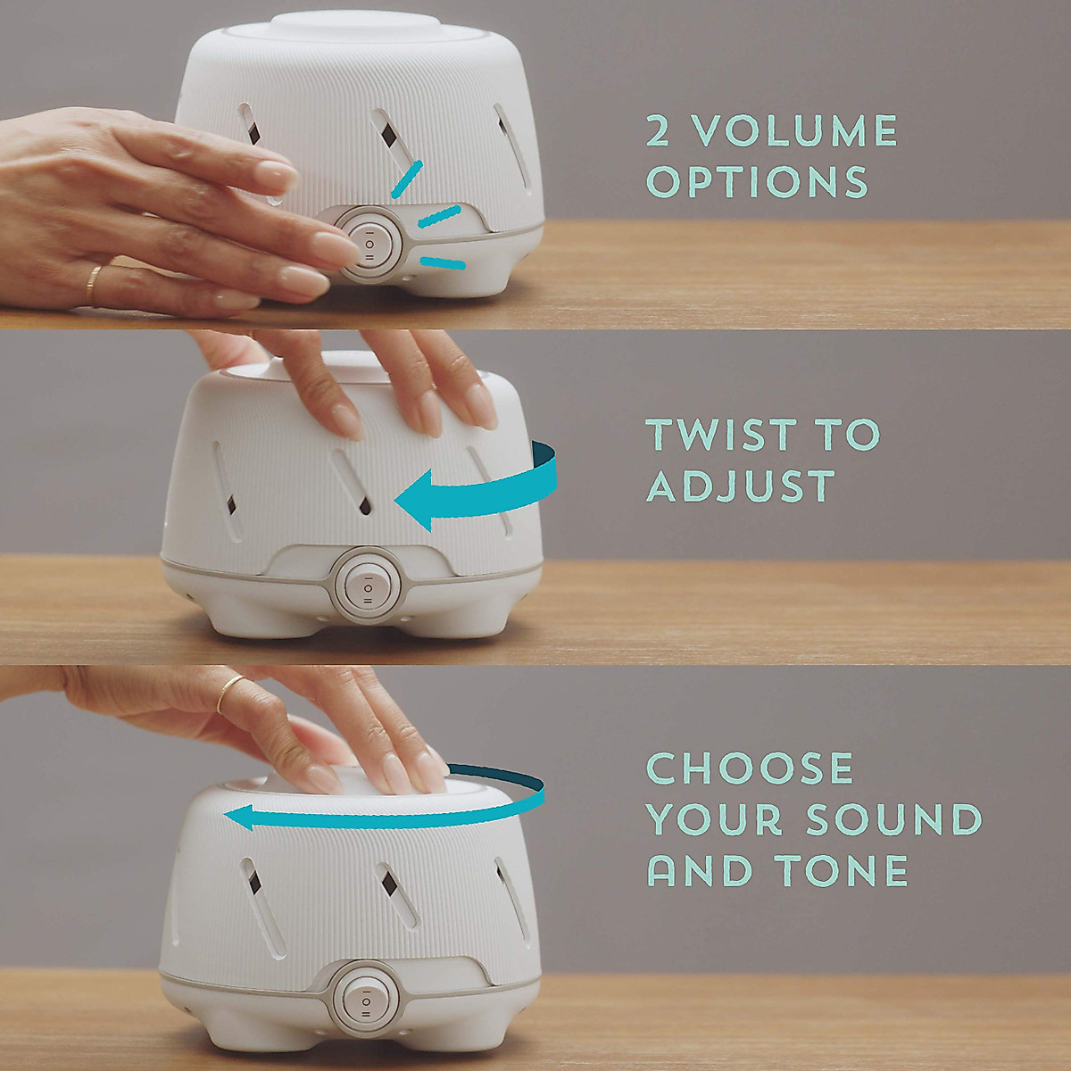 Yogasleep Dohm (White/Blue) | The Original White Noise Machine | Soothing Natural Sound from a Real Fan | Noise Cancelling | Sleep Therapy, Office Privacy, Travel | For Adults & Baby | 101 Night Trial