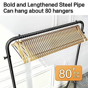 Garment Rack Storage Shelves Clothes Rack, Metal Clothing Rack Freestanding Closet Organizer for Hanging Clothes, Portable Multi-Functional Standard Rod with Bottom Rack, 150×147cm