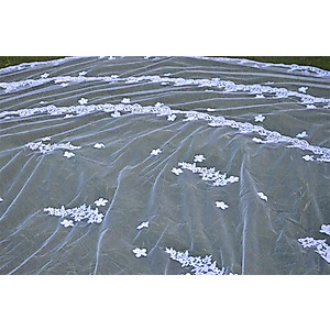 Weddings Veils 2 Tier Long Cathedral Length Lace Appliques Flowers Bridal Veil with Comb White Ivory