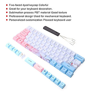 73PCs Keycaps PBT Mechanical Keyboard Accessory Five-Faced Dyed Anime Universal Keycap for Mechanical Keyboard(Three Lives III)