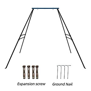 LMYE Swing Stand, New Upgraded Extended Metal Swing Frame with Ground Nail for Most Swings, Length 36", Height 72.8" Saucer Swing NOT Included
