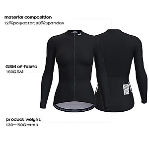 Wulibike Bicycle Shirts Women Bike Shirts for Women Long Sleeve Specialized Womens Cycling Jersey Black