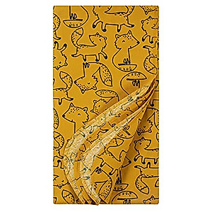 Gerber Baby 4-Pack Flannel Receiving Blanket, Blue Fox, One Size