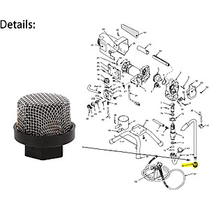Powswopx 246385 Hose Inlet Strainer Filter Inlet Suction Strainer Mesh Filter for Graco Ultra 390 395 495 Airless Wagner Spraytech Titan Paint Pumps, Paint Spray Guns (2 Pack)