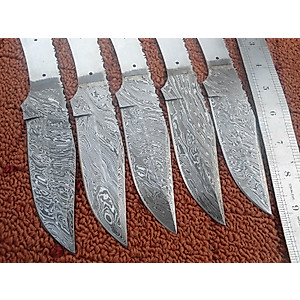 LOT OF 5 PIECES HAND FORGED DAMASCUS STEEL FULL TANG KNIFE BLANK BLADE KNIFE MAKING SUPPLIES