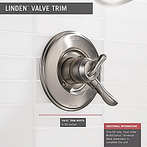 Delta Faucet Linden 17 Series Dual-Function Shower Handle Valve Trim Kit, Stainless T17094-SS (Valve Not Included) 9.00 x 8.00 x 0.05 inches