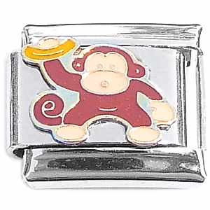 Monkey Brown Banana Italian Charm