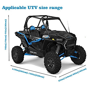 UTV Cover, Waterproof Heavy Denier Oxford Cloth Material for Polaris RZR Yamaha Rhino Can-Am Defender Honda Pioneer Kawasaki Mule Teryx 2-3 Passenger