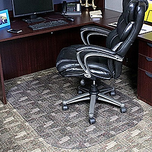 Evolve 45" x 60" Clear Office Chair Mat with Rounded Corners for Medium Pile Carpets, Made in The USA, C5E6003J