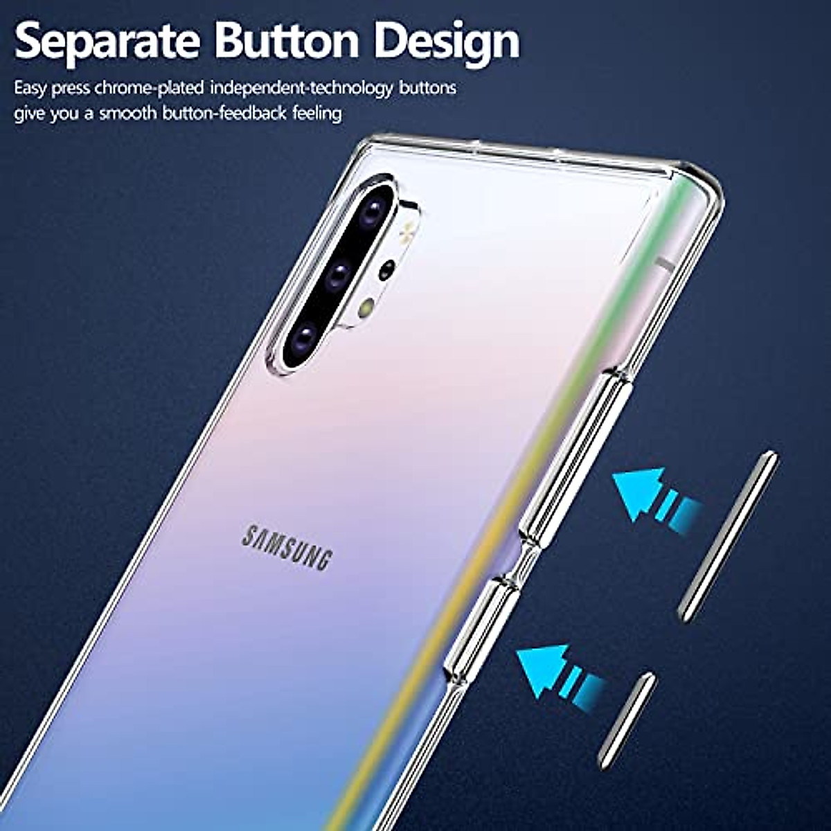 Rayboen Case for Samsung Galaxy Note 10 Plus 5G(Not for Note10), Crystal Clear Shockproof Non-Slip Protective Cover, Hard PC Back & Soft TPU Frame Slim Phone Case for Galaxy Note 10+ Plus, Clear