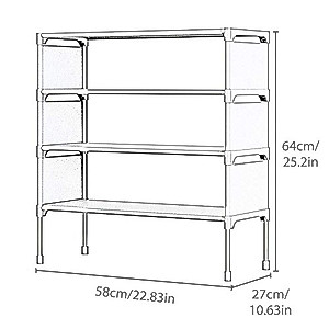 TZAMLI 4-Tier Free Standing Shoe Rack 12 Pairs Non-Woven Fabric of Shoes Organizer in Closet Entryway Hallway,Anti-Rust, Metal Frame and Fabric Shelves,22.8 x 10.6 x 25.2'' (Pink dots)
