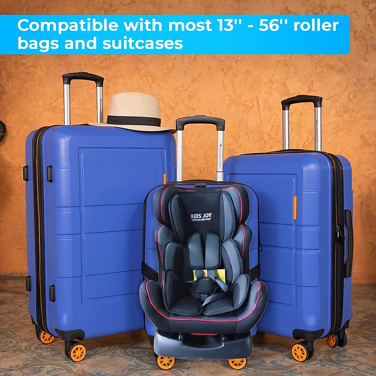 Car Seat Travel Belt, Car Seat Travel Strap, Car Seat Luggage Strap to Convert Your Car Seat and Carry on Luggage in an Airport Car Seat Stroller & Carrier!!!