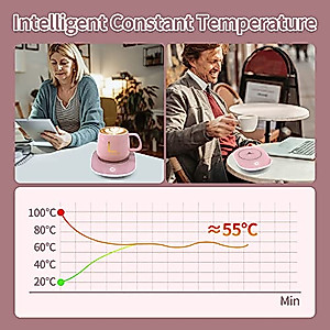 Coffee Mug Warmer with Automatic Sensor Switch, Coffee Cup Warmer Portable, Mug Warmer One-Button Touch，Coffee Warmer 122°F-131°F for Heating Coffee, Milk, Tea, (Pink 3)