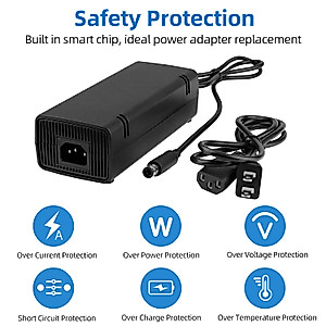 OSTENT US AC Adapter Charger Power Supply Cable Cord for Microsoft Xbox 360 E Console