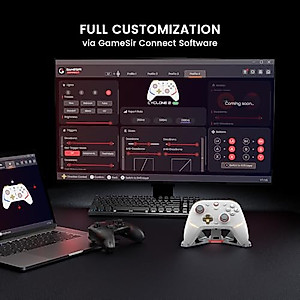 GameSir Cyclone 2 Wireless Controller - 1000Hz Polling Rate, TMR Joysticks, Hall/Micro 2-in-1 Triggers for PC/Switch/Android/iOS, PC Gaming Controller with Charging Dock (Black)
