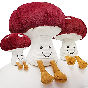 Onsoyours Mushroom Plush 8 Inch, Cute Stuffed Funny Mushroom Plush Pillow for Kids or Home Decorations Plush Toys (Red Mushroom, Small)