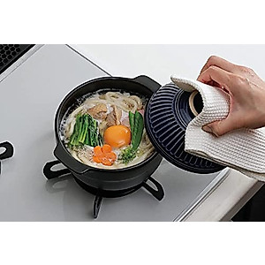 KAKUSEE-Kissui-Japanese Style Donabe Earthenware Clay Pot Hot Pot Rice Cooker, Small Size, for one serving