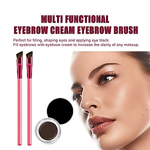 Multi Function Eyebrow Brush, Eye Brow Concealer Contour Brush, Three-dimensional Concealer Makeup Brush,Ultra Thin Angled Eyeliner Makeup Brush Set (darkbrown 3PC)