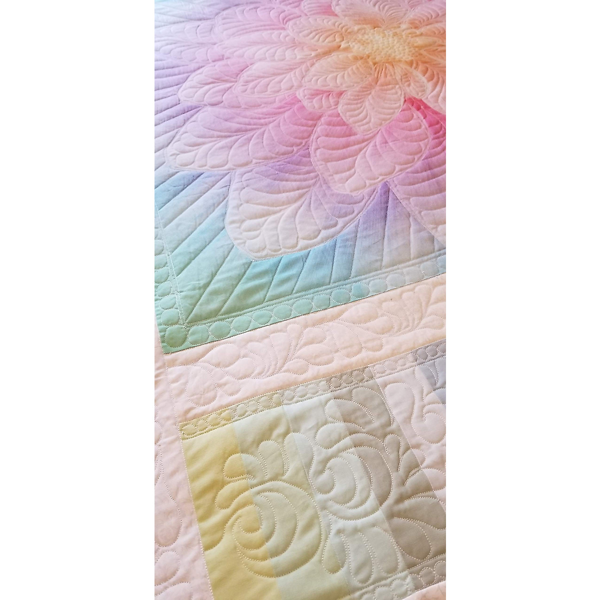 Full Line Stencil- Feather Border Stencil - Continuous Line Template for Free Motion Quilting, Domestic Machine Quilting, Hand Quilting, Long-Arm Quilting (60034)