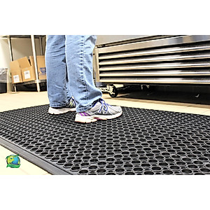 Envelor 2-Pack Anti Fatigue Rubber Floor Mat Non-Slip Restaurant Mat for Floors Bar Mat Drainage Mat Doormat Door Mat Utility Garage Floor Mat Home Mat Anti Slip Entry Mat 36 x 60 Inches