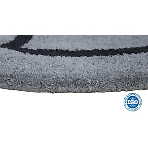 COTTON CRAFT Pure Wool Fireplace Rug - Half Moon Hearth Rug - Fire Resistant Hand Tufted Accent Carpet - Entryway Anti Fatigue - 22x44 - Charcoal Grey