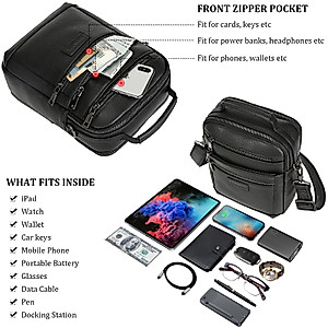 Polare Italian Cowhide Leather Messenger Bag Waterproof Chest Shoulder Crossbody Bag Casual Sling Business Handbag for Men