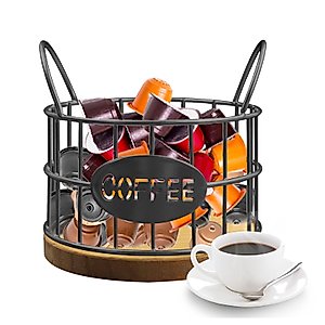 QUTHZZHY Coffee Pods Holder Large Capacity Coffee Pod Baskets Portable k cup organizer Iron crafts for Storaging Espresso Capsule Fruit Snack