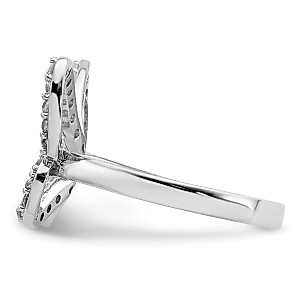 IceCarats 925 Sterling Silver Cubic Zirconia CZ Butterfly Wings Statement Ring Size 8