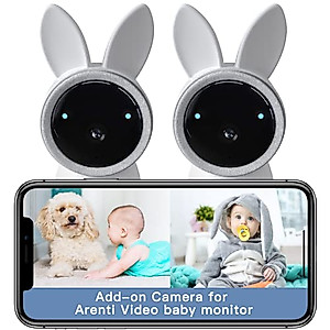 Baby Monitor with Camera and Audio,Add-one Camera for Arenti,2K Ultra HD WiFi Baby Camera,Night Vision,Lullabies,Cry Detection,Temp & Humidity Sensor,Two Way Talk,App Control(Single Camera)