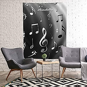 Anneunique Abstract Music Notes Throw Blanket Custom Blankets with Name Personalized Throw Fleece Blanket Tapestry for Souvenirs or Gifts 50x60inch