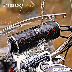 KSPEAKER Motorcycle Speakers Bluetooth Waterproof Radio Audio System Built-in Amplifier, 3 Inch Metal Mp3 Player, Great for ATV, Scooter Bike,12 Volt Vehicle, K2BL