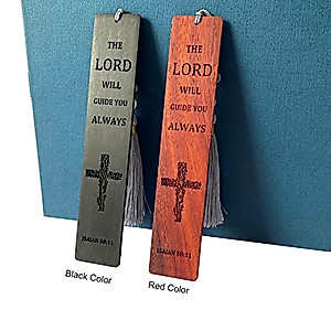 Bible Verses Bookmarks, Inspirational Christian Gifts for Men Women, Religious Gifts for Book Lover (The Lord Will Guide You Always - Black)