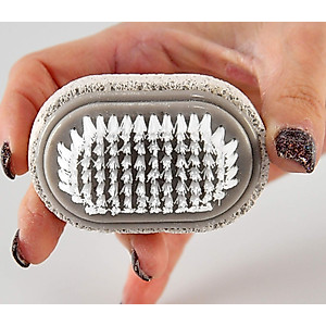 HOME-X 2-in-1 Pumice Stone and Brush for Feet, Foot File, Dead Skin Callus Remover, Pedicure Tool, Bathroom Accessories-2 ¾“ L x 1 ¾“ W