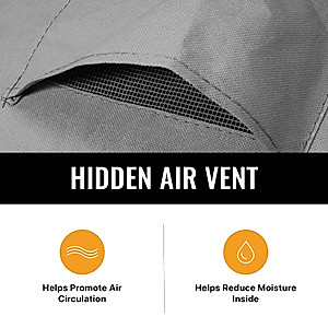 KHOMO GEAR Heavy Duty Outdoor Furniture Cover - Waterproof Square & Rectangular Covers with Air Vents - UV Resistant Polyester Patio Garden Cover - for Ottoman, Tables, Coffee Side Tables and Others