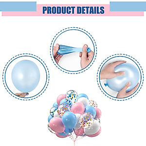 60PCS White Pink and Blue Balloons,Gender Reveal Balloon Pink and Blue Balloon Arch Kit,Suitable for Boy or Girl Gender Reveal Party Birthday Baby Bridal Shower Party Decorations