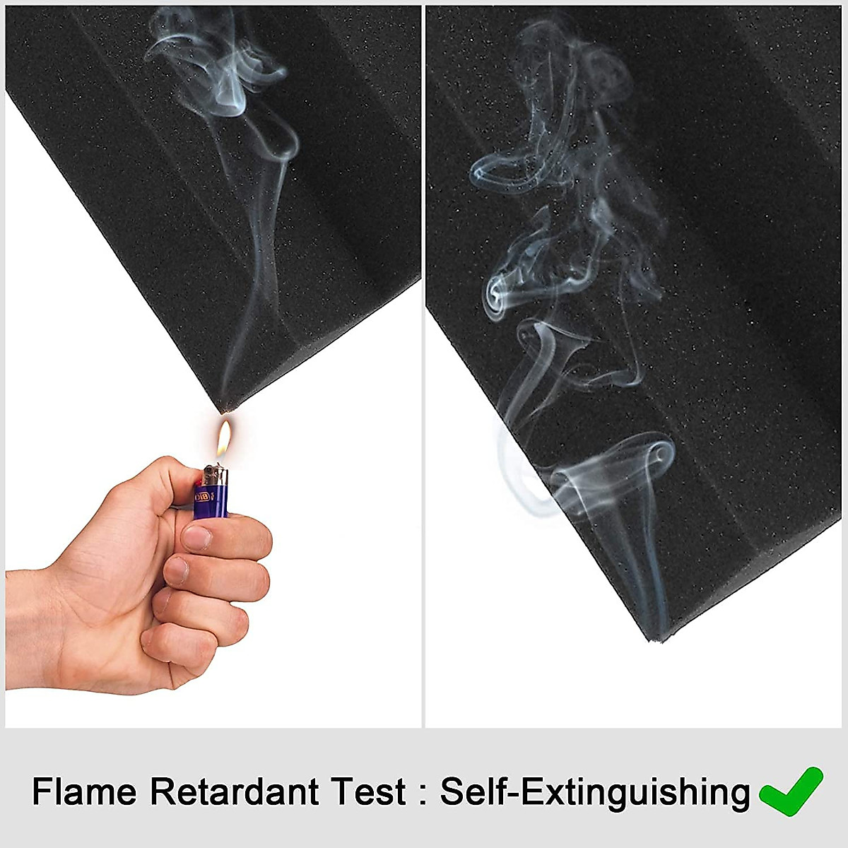 Acoustic Foam Panels 12 Pack 1”x12”x12” Sound Proof Padding Soundproofing Studio Foam Wedges (12 Square Feet) (black-12pack)