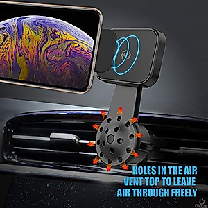 WixGear Magnetic Mount, Universal Air Vent Twist Hole Magnetic Phone Holder for Car, for All Cell Phones with Fast Swift-Snap Technology, Will Not Block Air Vent Flow - for Horizontal Vent