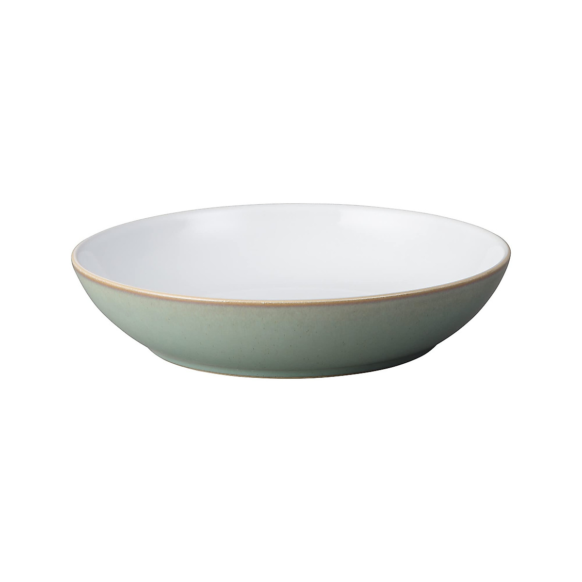 Denby - Regency Green Pasta Bowls Set of 4 - Dishwasher Microwave Safe Crockery 1050ml 22cm - Green, White Ceramic Stoneware Tableware - Chip & Crack Resistant