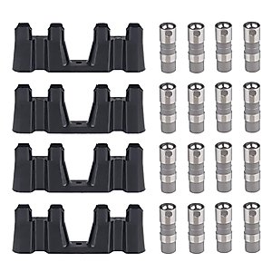JDMON Compatible with New Hydraulic Roller Lifters Set of 16 and 4 Guide Trays Chevy LS1 LS2 LS3 LS6 LS7 LQ4 LQ9 LY5 LY6 LM7 4.8 5.3 5.7 6.0 GM Replace 12499225 HL124